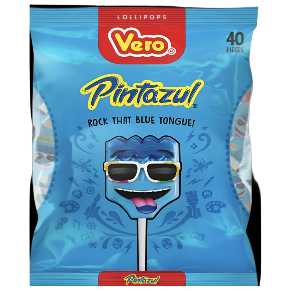 Vero Pinta Azul Lollipops 40pcs – Mexican Candy Store by Mexicrate